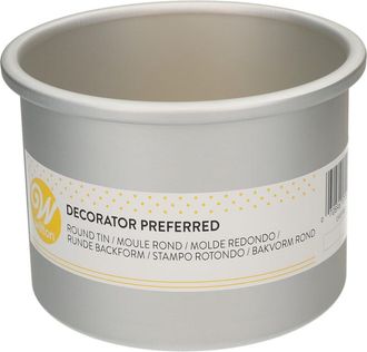 Wilton Runde Backform Extra Tief -Kuchenform für Höhe Kuchen Tortenform Backblech mit extra hohem Rand - Ø 12,5 x 10 cm, Silber