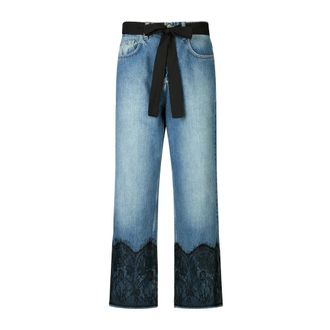 Liu Jo Femme, Jeans, Bleu, Taille: W30 Jeans droit avec d&eacute;tails en dentelle