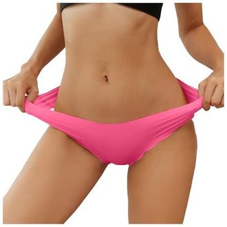 Generic Culotte sans Couture Femme, Lot de 6 Strings Taille Haute sans Couture, Culottes Sexy Invisibles à Bords Invisibles (S)