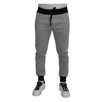 Dolce & Gabbana Homme, Pantalons, Gris, Taille: M Pantalon Jogger Gris &Eacute;l&eacute;gant
