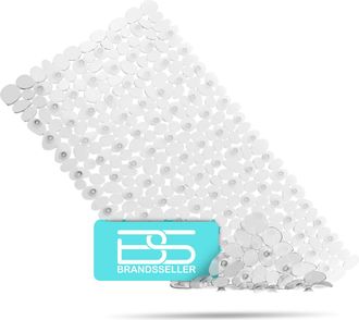 Brandsseller Badewanneneinlage 70x35 cm Badewannenmatte Duschmatte in Steinoptik Transparent