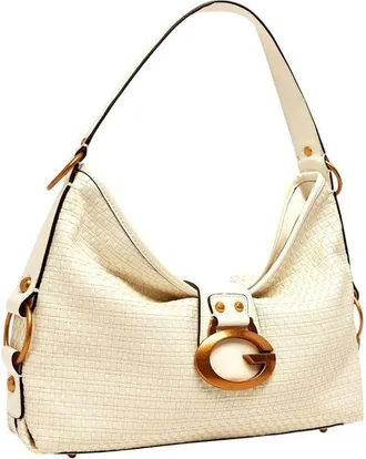 Guess Camden Synthetic Shoulder Bag - White