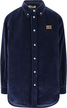 Miu Miu Logo Corduroy Shirt
