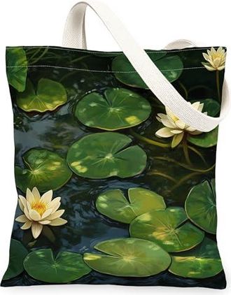 Generic Sac fourre-tout en toile pour le shopping 33 x 38 cm, motif fleurs chinoises, sac d&eacute;picerie r&eacute;utilisable pour femme, peinture de voyage florale, d&eacute;cor