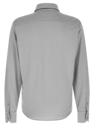 Tom Ford Military-Inspired Silk-Cotton Blend Shirt - Gray