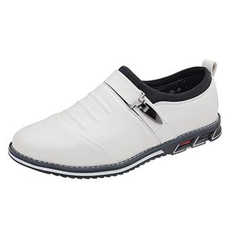 Generic Chaussures habill&eacute;es en cuir verni pour homme - Mocassins formels &agrave; enfiler - Mocassins &agrave; fond plat - Chaussures derbys respirantes &agrave; bout rond - Moca