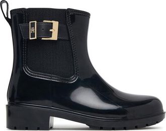 Tommy Hilfiger Gummistiefel Th Buckle Glossy Ankle Rain Boot FW0FW09543 Schwarz
