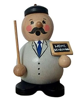 Hess Holzspielzeug 40012 - Original Kugel-R&auml;uchermann aus dem Erzgebirge, Design Lehrer, handgefertigte R&auml;ucher-Figur aus Holz, R&auml;ucherm&auml;nnchen geeignet f&uuml;