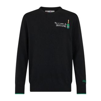 MC2 Saint Barth Homme, Pulls, Noir, Taille: M Pull Héron Brodé