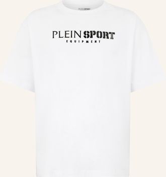 Plein Sport Plein Sport Kurzarm-Rundhals-T-Shirt Scratch weiss