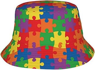 Generic Doux Seau Chapeau Mois de Sensibilisation à lAutisme Chapeaux de Visière Personnalisé Bonnet de Soleil pour Voyage Filles pêche