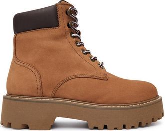 Tommy Jeans Schn&uuml;rstiefeletten Tjw Platform Nubuck Boots EN0EN03114 Beige