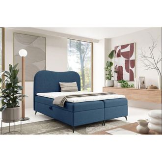 Fun M&ouml;bel Boxspringbett Schlafzimmerbett BLAIR 160x220cm Stoff Now or Never Blau
