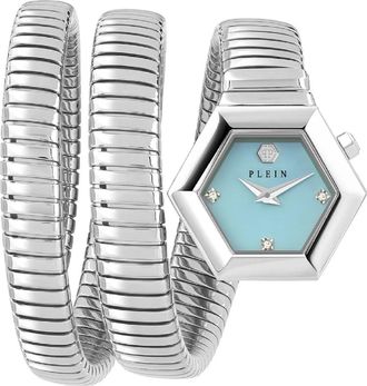 Philipp Plein Uhr - Quarz-Analoguhr $Nake Hexagon - Gr. unisize - in Silber - f&uuml;r Damen