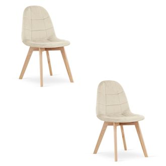Private Label Sedia Valora Nuuc In Velluto Beige, Design Ergonomico X2
