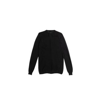 Rick Owens Homme, Pulls, Noir, Taille: L Pull Noir Biker Level en Laine