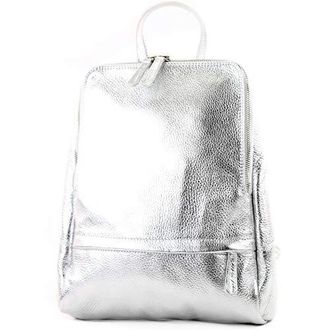 modamoda.de Ital Damenrucksack sac en cuir T138, Couleur:argent