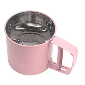 Generico Mehlsieb, Zuckerbehälter, Backsieb, Mehlsieb, Edelstahl-Pulversieb, tragbarer Kaffeesieb, Handkurbelsieb zum Backen