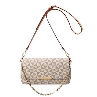 Generic Sac &agrave; bandouli&egrave;re &agrave; rabat pour femme en cuir &agrave; carreaux et sac &agrave; main tendance petits sacs &agrave; bandouli&egrave;re portefeuille avec sangle de cha&icirc;ne, blanc, Sm