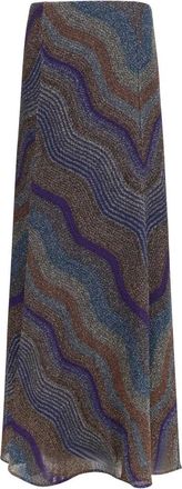 Missoni Jupe longue lam&eacute; viscose &agrave; chevrons paillet&eacute;s - Femme - Jupes - Multicolore - Taille: 36 FR