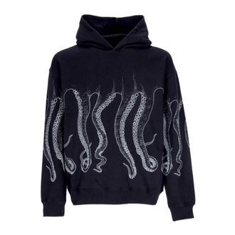 Octopus Schwarzer leichter Hoodie mit Tentakeldruck - - Sweatshirts & Hoodies - Herren - Schwarzk - XL