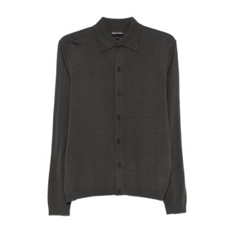 Emporio Armani Polo Cardigan - - Knitwear - Herren - Grau - S