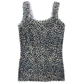 Hanky Panky Classic Cami - Klassisches Trägerhemd, Unterhemd Damen Spitze aus Stretch-Spitze Signature Lace, Camisole Unterwäsche Damen, Color Classic Leopard Pri