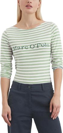 Marc O'Polo Damen Langarmshirt aus Bio-Baumwolle gestreift, Mehrfarbig (Multi), XS