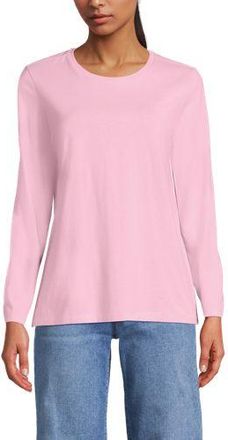 Lands End Supima-Shirt, Langarm, Damen, Gr&ouml;&szlig;e:32-34 regular, Pink, Baumwolle, by Lands End