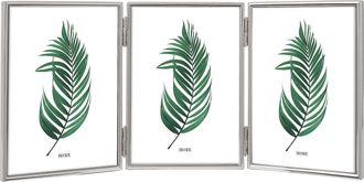 Inov8 Framing Bilderrahmen, anlaufgeschützt, versilbert, dünner Rand, Dreifachrahmen für drei Fotos, 18 x 12 cm