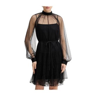 Twinset Femme, Robes, Noir, Taille: 40 FR Mini Robe en Dentelle