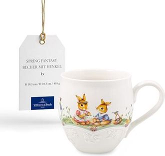 Villeroy & Boch Spring Fantasy Becher Mit Henkel Blumenwiese, Tasse Ostern, Osterhase, Ostertasse, Kaffeetasse, Kaffeebecher, Ostergeschirr, Premium Porzellan