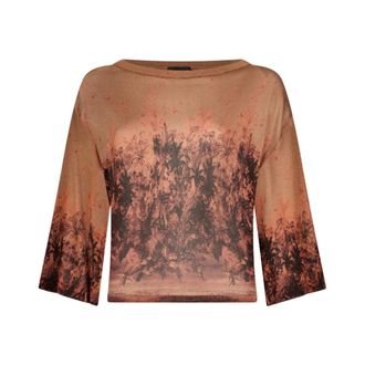 Liu Jo Femme, Pulls, Brun, Taille: 38 FR Pull imprim&eacute;