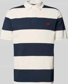 Review Regular Fit Poloshirt mit Rugby-Streifen und Logo-Bestickung