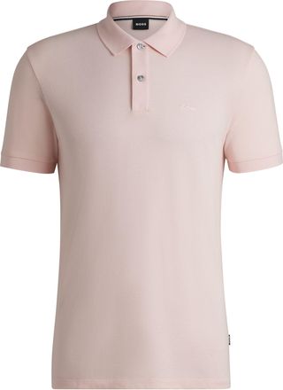 BOSS Herren Pallas Pallas Poloshirt aus Baumwoll-Piqué mit Logo-Details Hellrosa XXXL
