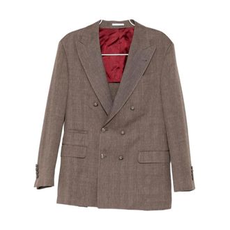 Brunello Cucinelli Blazer Double-Bouton - Homme - Vestes - Brun - Taille: XL