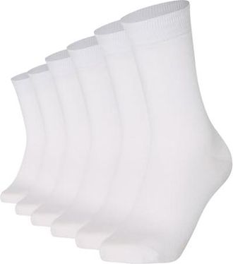 MySocks MySocks Plaine Cheville Chaussettes, Blanc, 6 Paires 40-45