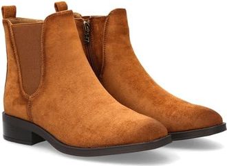 Shoes & Blues Bottines plates pour femme avec design de type chelsea élastique latéral, semelle basse et légère, idéale en automne hiver., Taupe, 39 EU