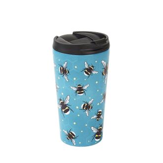 Eco Chic Wiederverwendbarer Kaffeebecher. Edelstahl-Isolierbecher mit einem Fassungsverm&ouml;gen von 330 ml (Hummeln Blaue)