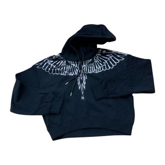Marcelo Burlon Crop Silver Wings - - Sweatshirts & Hoodies - Damen - Schwarzk - S
