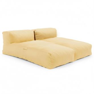 Oviala Gartenm&ouml;bel, modular, mit 2 Ottomanen, Hellgelb - Mixi