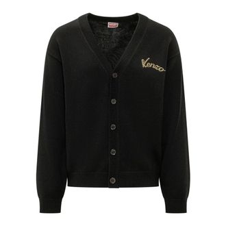 Kenzo Homme, Pulls, Noir, Taille: S Cardigan Brod&eacute; Jumping Tiger