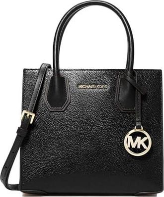 Michael Kors Mercer Sac à bandoulière en poudre Taille M, Noir, Medium