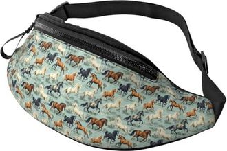 Generic Cheval Au Galop Sacs Banane R&eacute;glable Sac Banane Polyvalent Sacoche Ceinture Pour Homme Sorties Femme 14X35Cm