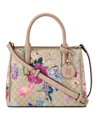 Nine West Harland Mini Satchel Crossbody, Florales Logo/Khaki, Small