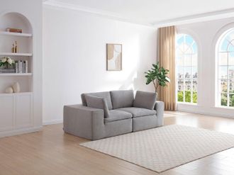 Vente-Unique 2-Sitzer Sofa modulbar - Stoff Grau - CORTOLINE