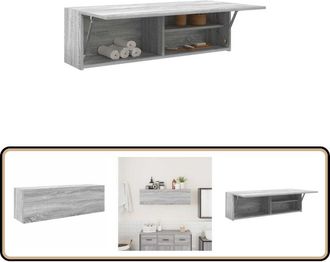 vidaXL Bad-Wandschrank Grau Sonoma 100x25x30 cm Holzwerkstoff - Vidaxl