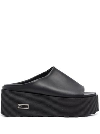 Cult claquettes &agrave; plateforme - Noir