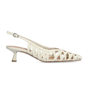 Bibi Lou Wei&szlig;e Leder-Slingback mit Flechtdetail - - Shoes - Damen - Wei&szlig; - 36 EU