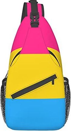 Generic Sac &Agrave; Bandouli&egrave;re Drapeau De La Fiert&eacute; Pansexuelle Sac L&eacute;ger Bandouli&egrave;re Multifonctionnel Femme Sacs Triangle, Pour Camping, Voyage, Randonn&eacute;e